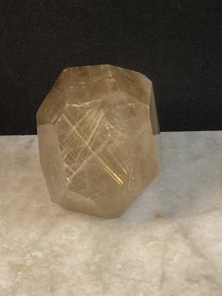 Golden rutile clear quartz freeform – Mineral Love