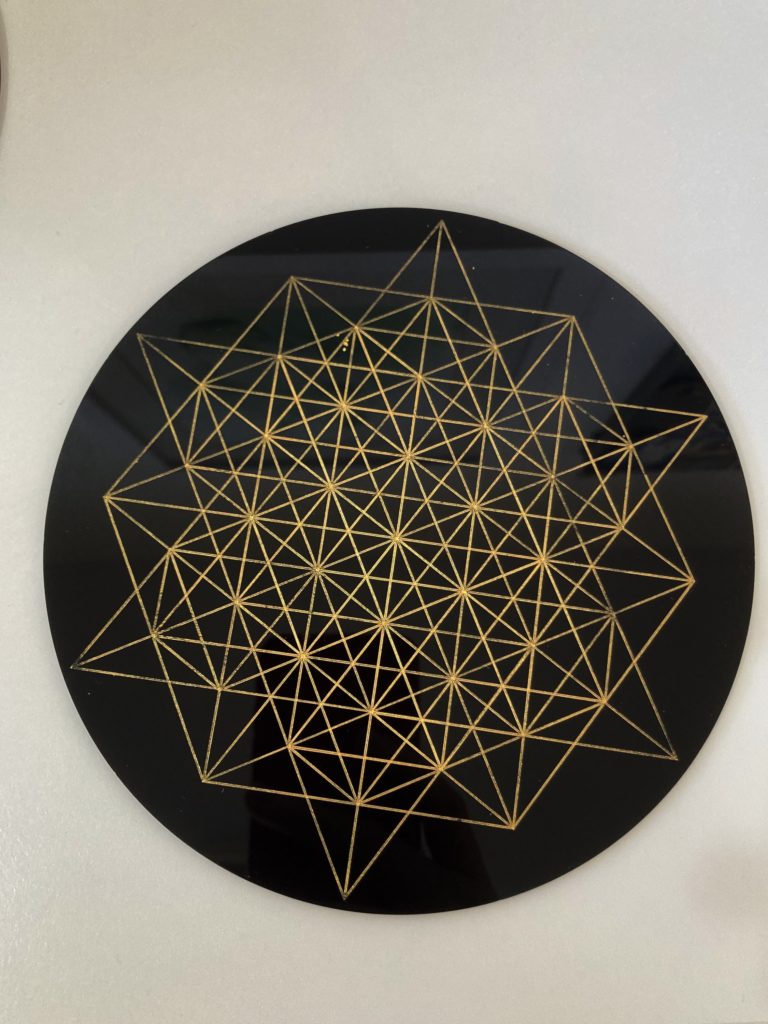 64 point star Tetrahedron Sacred Geometry crystal gridding plate ...
